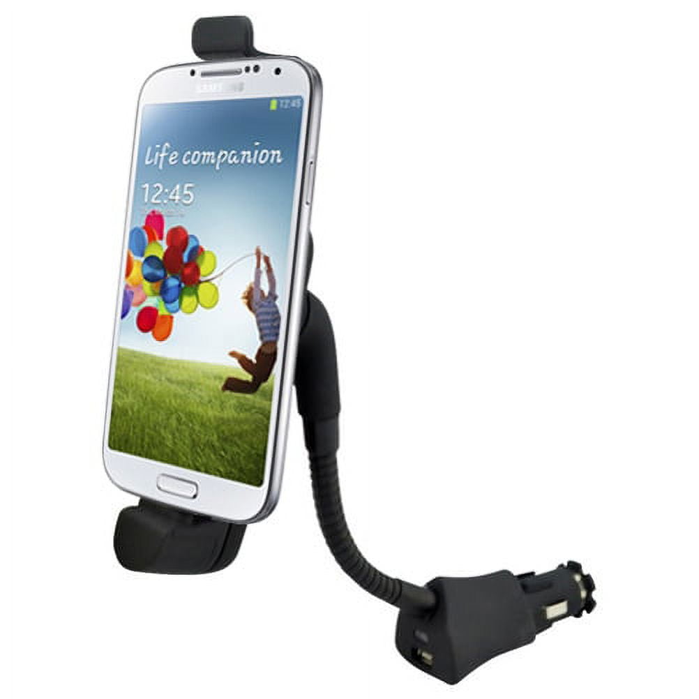 Car Mount Charger Plug Holder with USB Port Dock Cradle Gooseneck ...