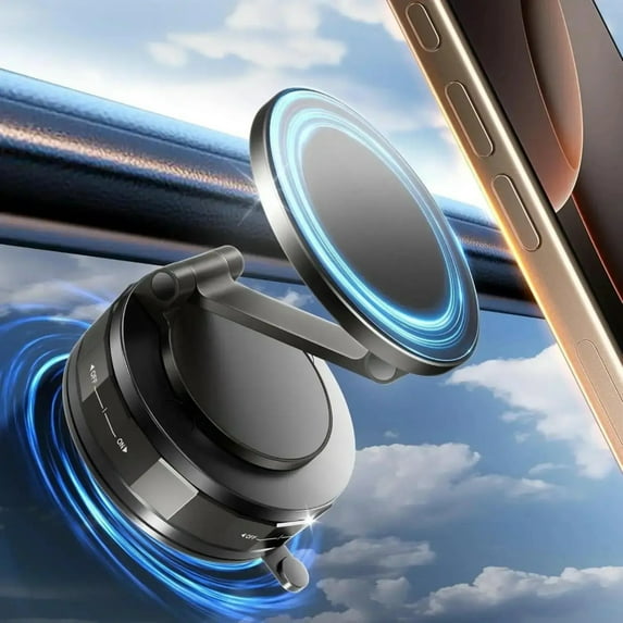 Car Mount Vacuum Magnetic Holder Foldable Strong Suction Stand For Cell ...