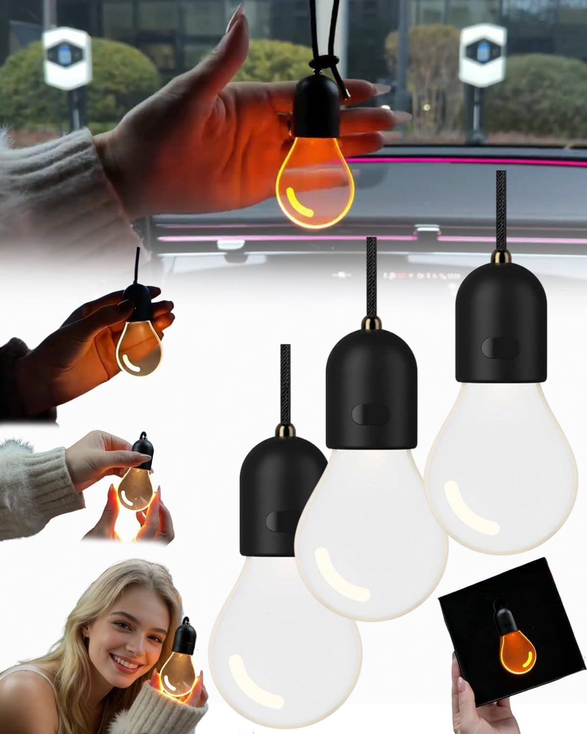 Car-Mounted Decorative LED Bulbs Switch Between Cozy Warm Yellow and ...