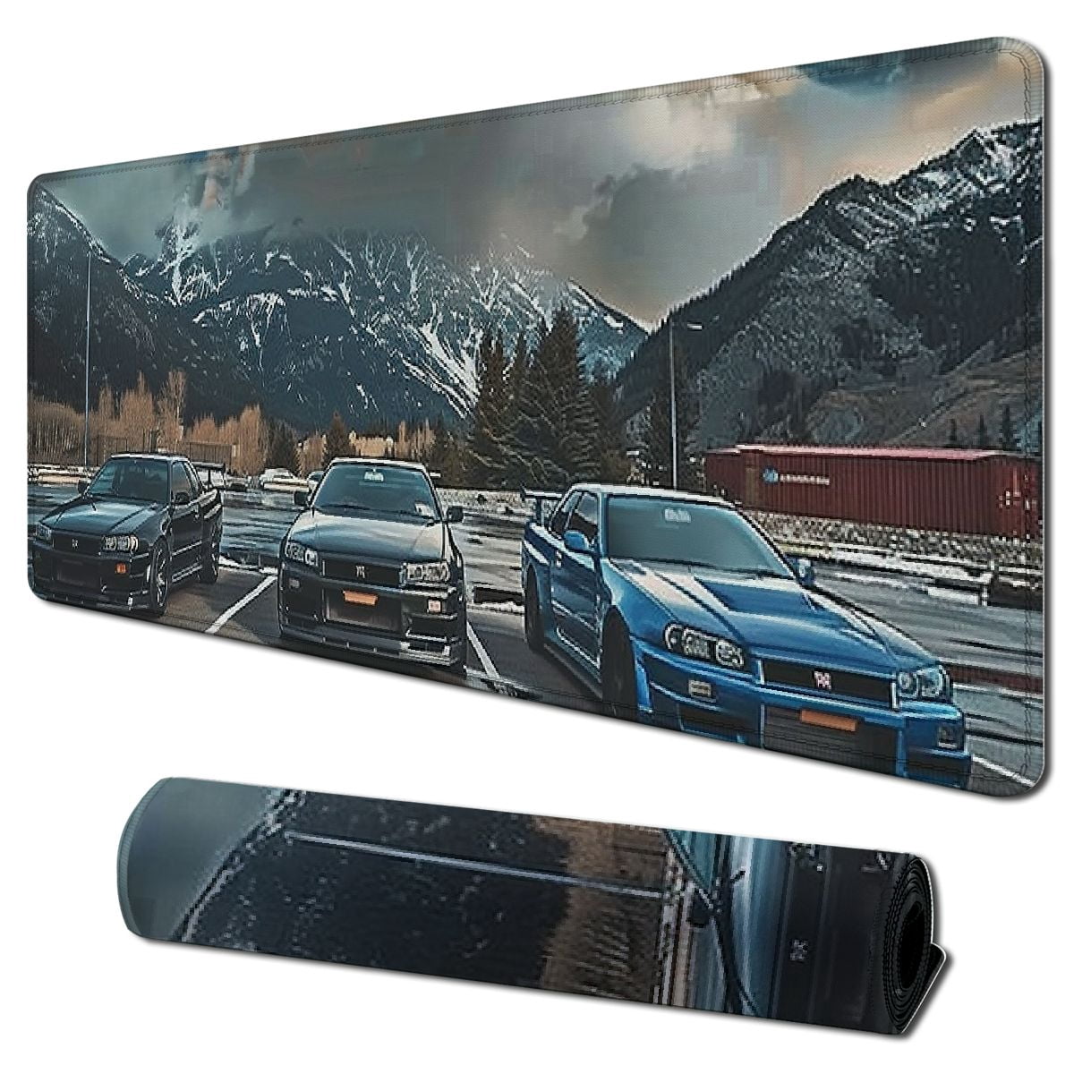 Car Mouse Pad Large Mousepad Stance Mountain Forest Landscape Sport Car ...