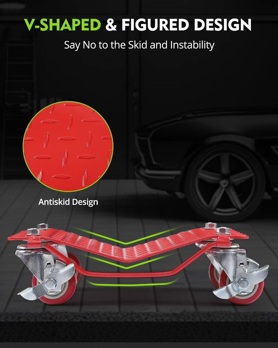 Car Moving Dolly Set of 4 | 6000 lbs Capacity | 4 Swivel Casters | Anti ...