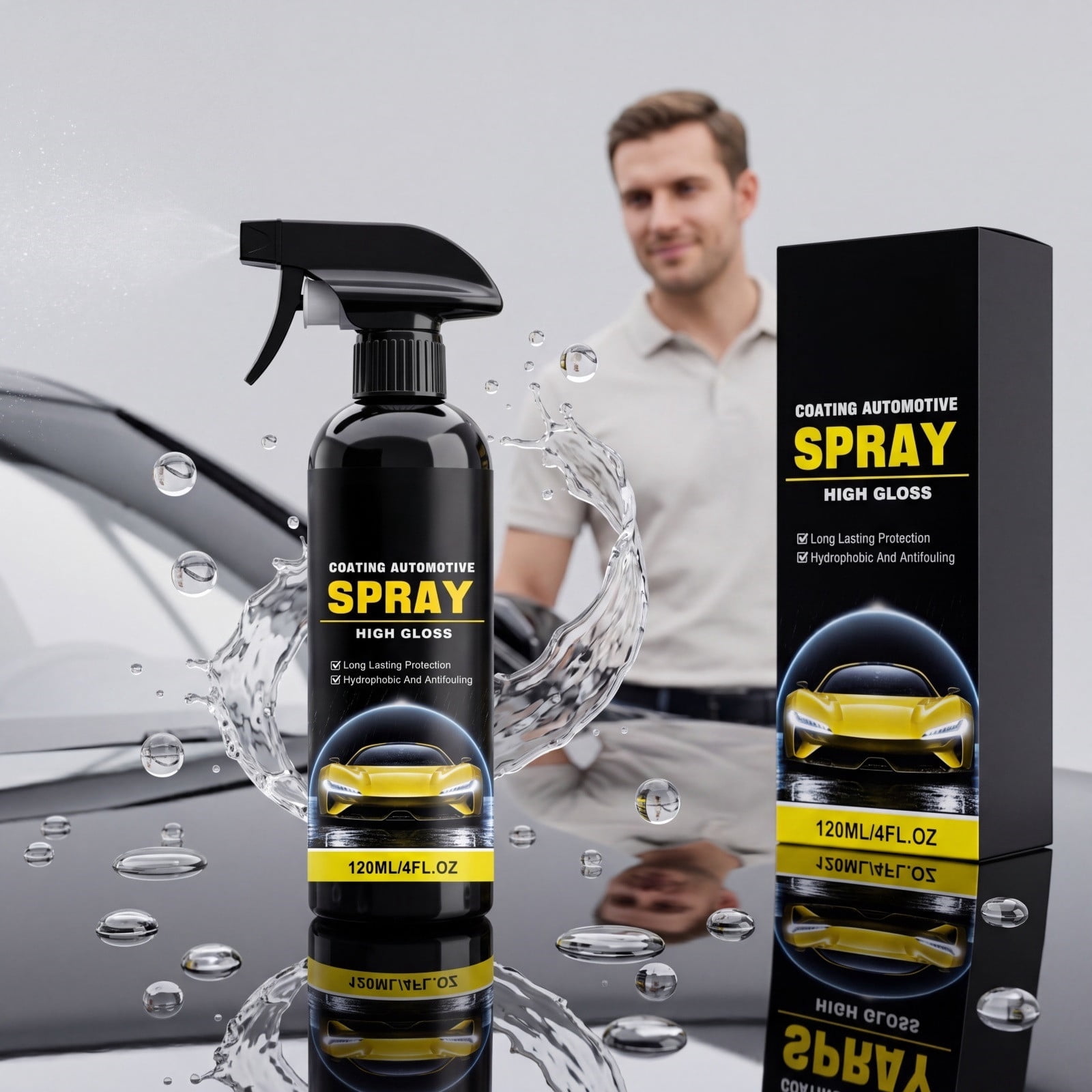 Car Nano Coating Agent 120ml, Professional Car Paint Care Spray for ...