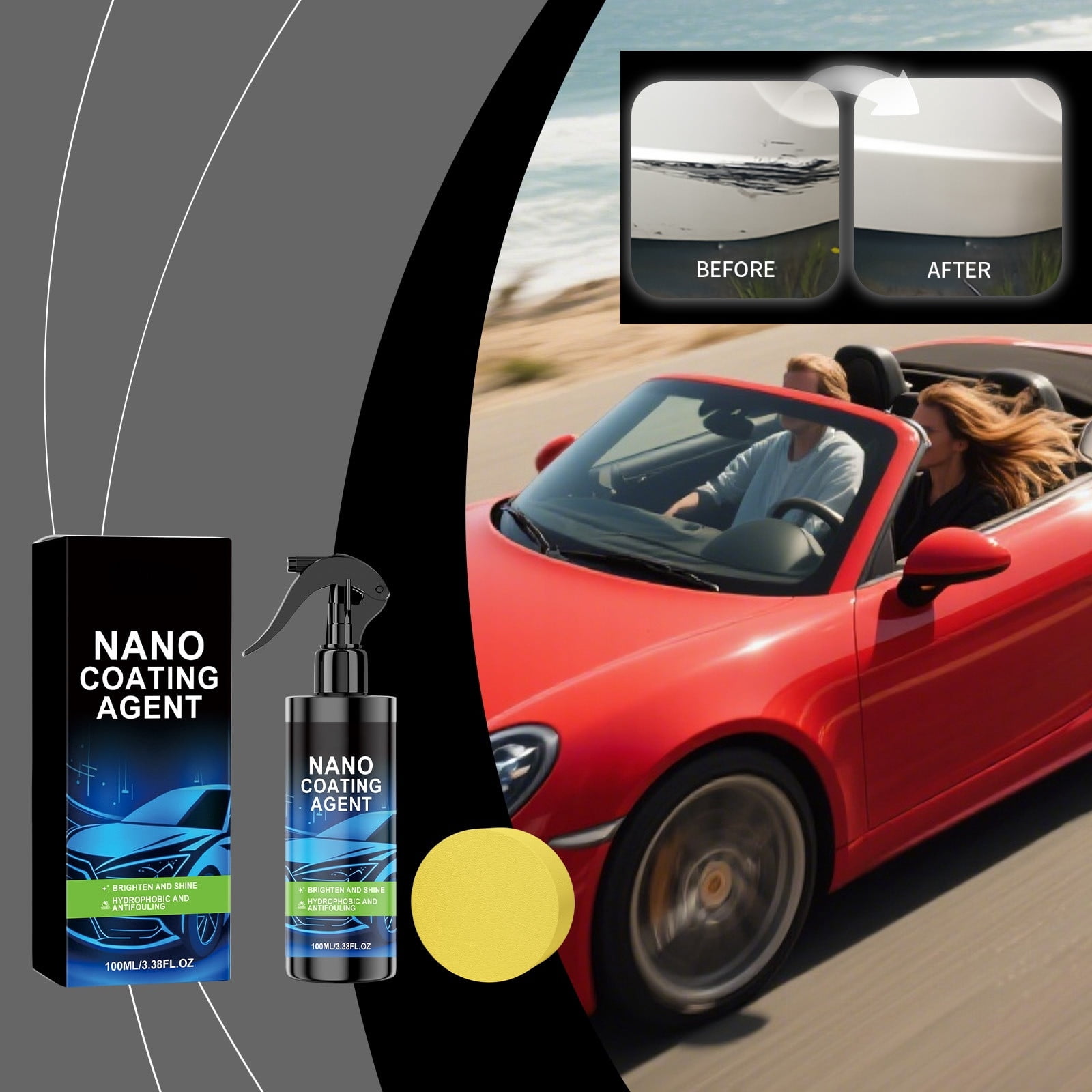 Car Nano Coating Polish Kit 100ml for Automotive Paint Restoration ...
