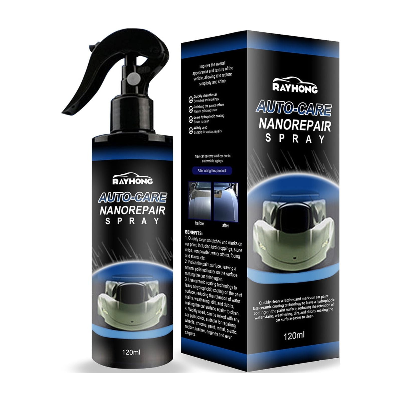 Car Nano Repairing Spray, Repair Scratches Repairing Polish Spray for ...