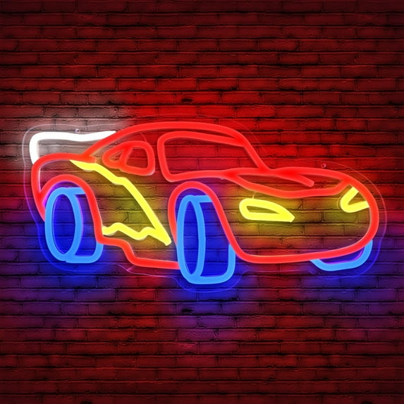Car Neon Sign for Wall Decor Dimmable Racing Car Neon Sign Led Neon ...