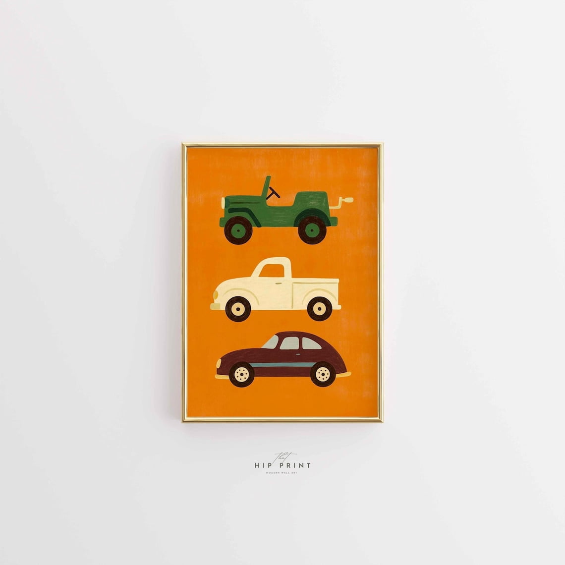 Car Nursery Print, Colorful Vehicle Illustration, Unframed Paper Poster ...