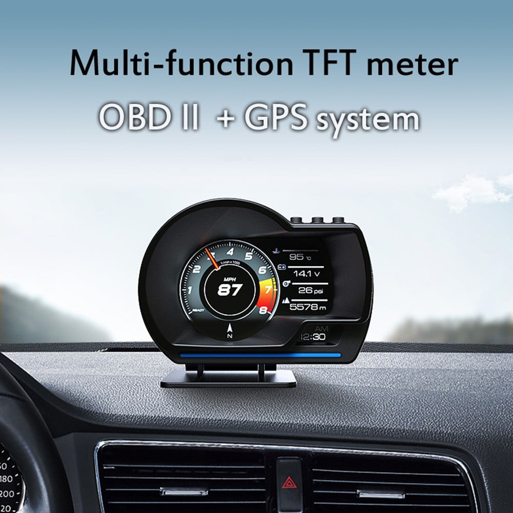 Car OBD2 GPS Multi-function Gauge Head-Up Display HUD Speedometer RPM ...