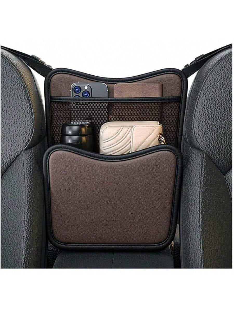 Car Organizer Storage Between Seats, Leather Large Capacity Automobile ...