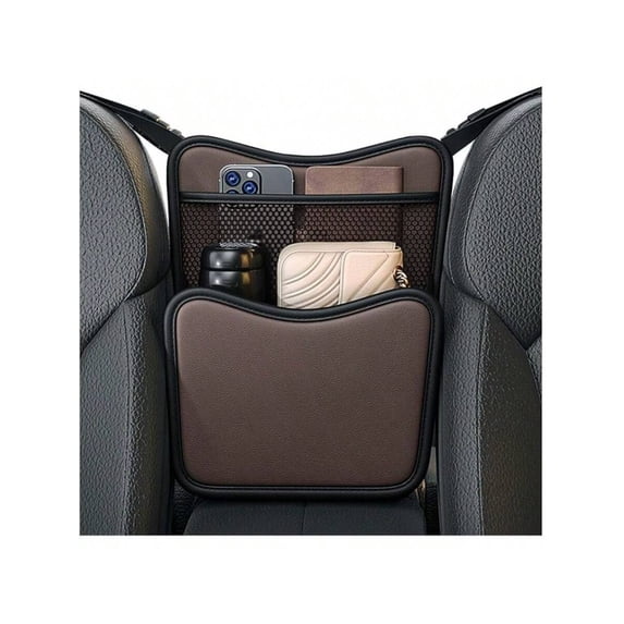 Car Organizer Storage Between Seats, Leather Large Capacity Automobile ...