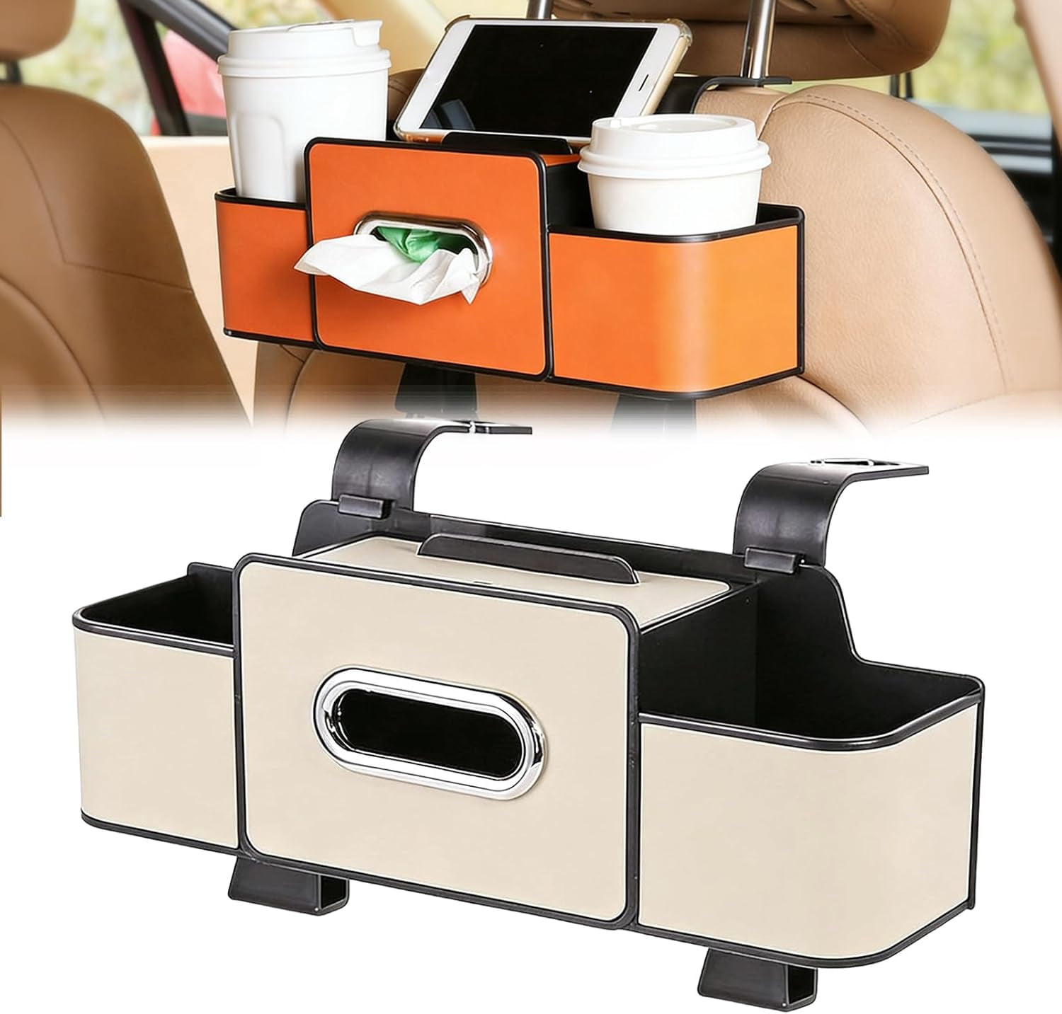 Car Organizer With Tissue Holder,Car Organizer & Storage Box,5-in-1 Car ...