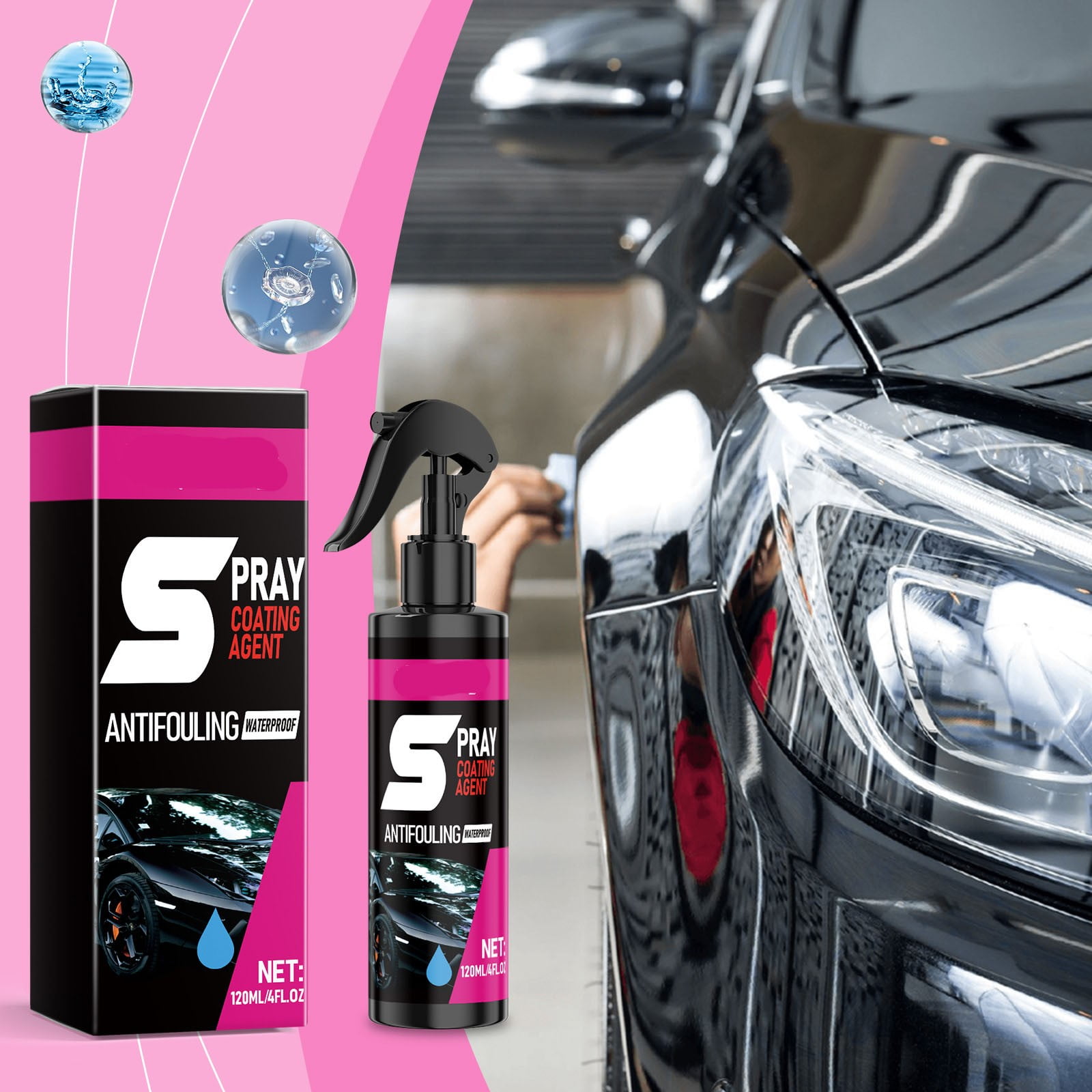 Car Paint Coating Agent 120ml | Hydrophobic Protectant Spray for Cars ...