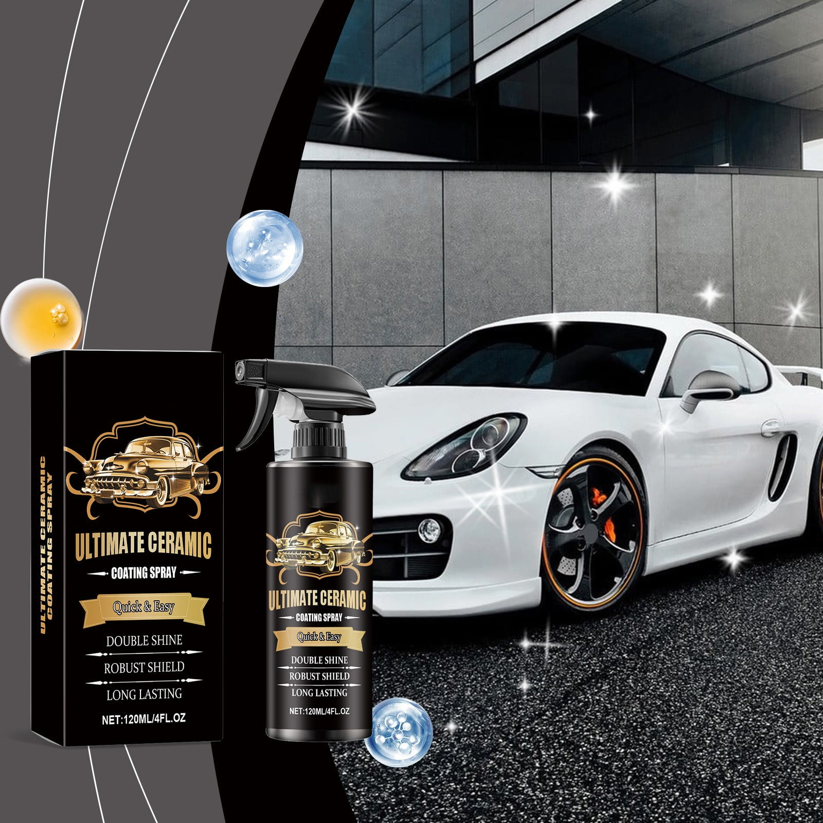 Car Paint Coating Spray | Crystal Plating Agent | Water-Repellent, Anti ...