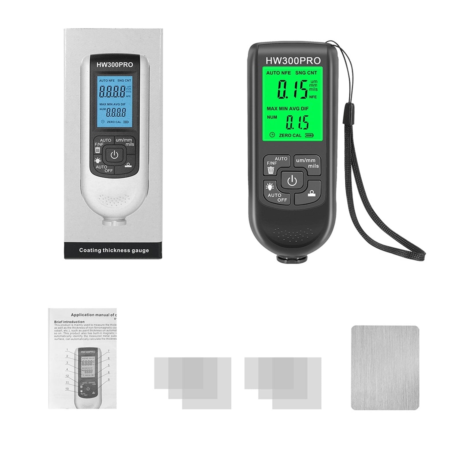 Car Paint Coating Thickness Gauge Measuring Tools HW-300 Electroplate ...