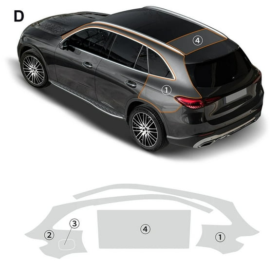 Car Paint Protection Film for Mercedes-Benz GLC X254 Luxury X254 Base ...