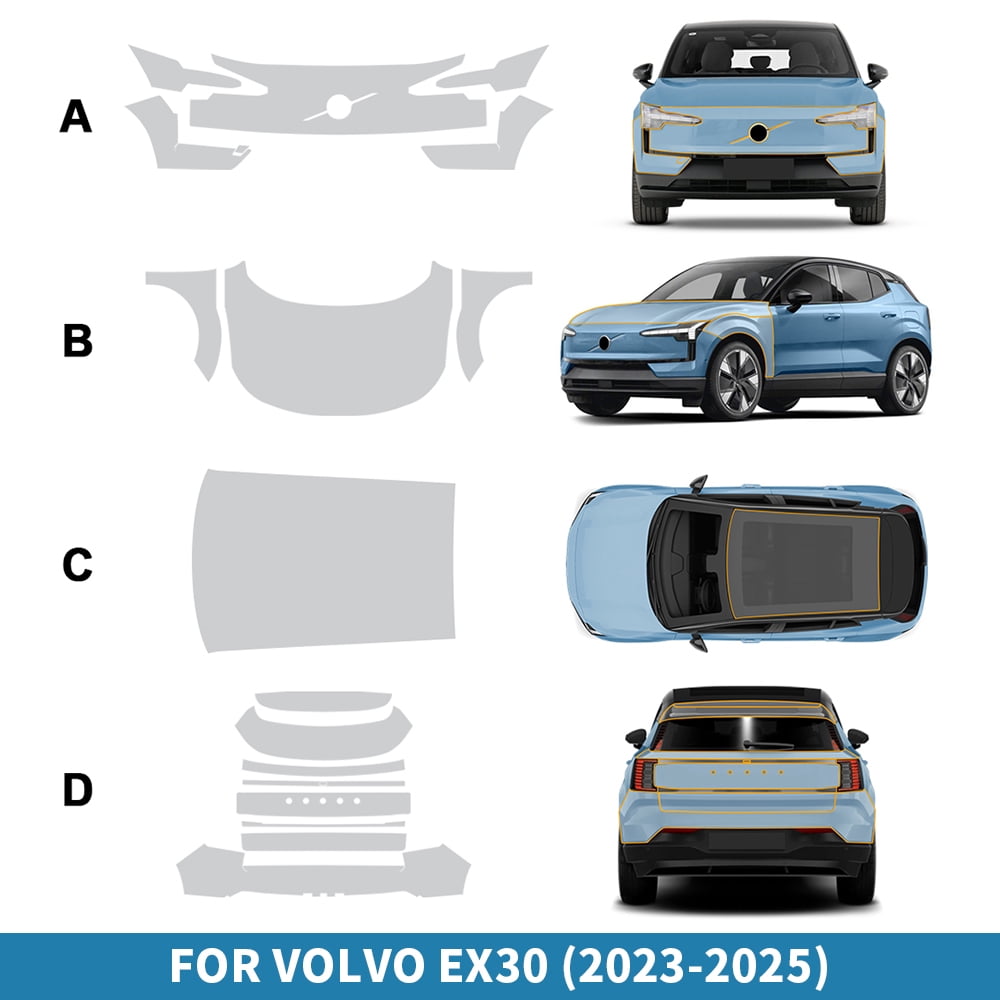 Car Paint Protection Film for Volvo EX30 2023 2024 2025 Transparent TPU ...