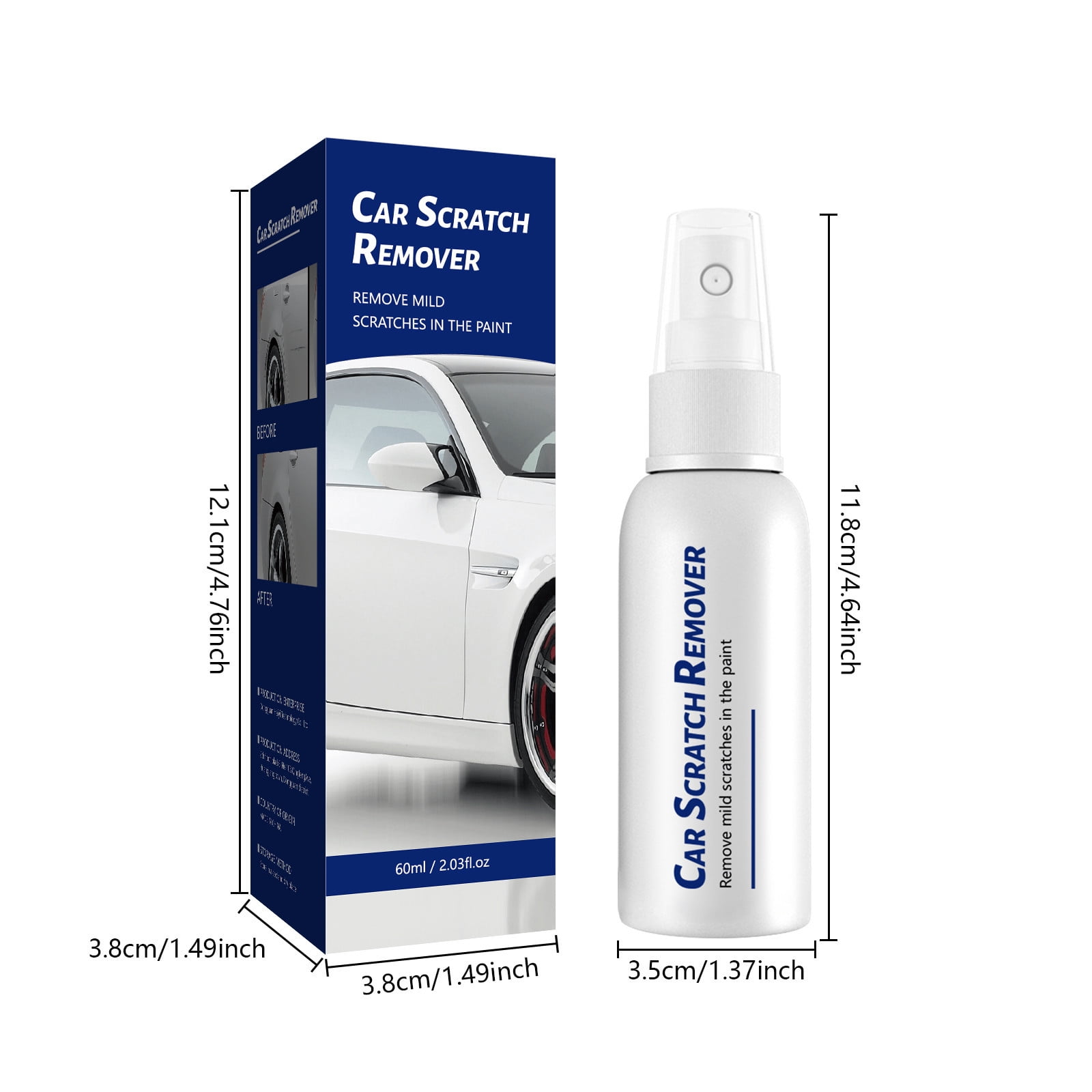 Car Paint Spray Pearl White Scratch Repair With Touch Up Pen, 60Ml ...