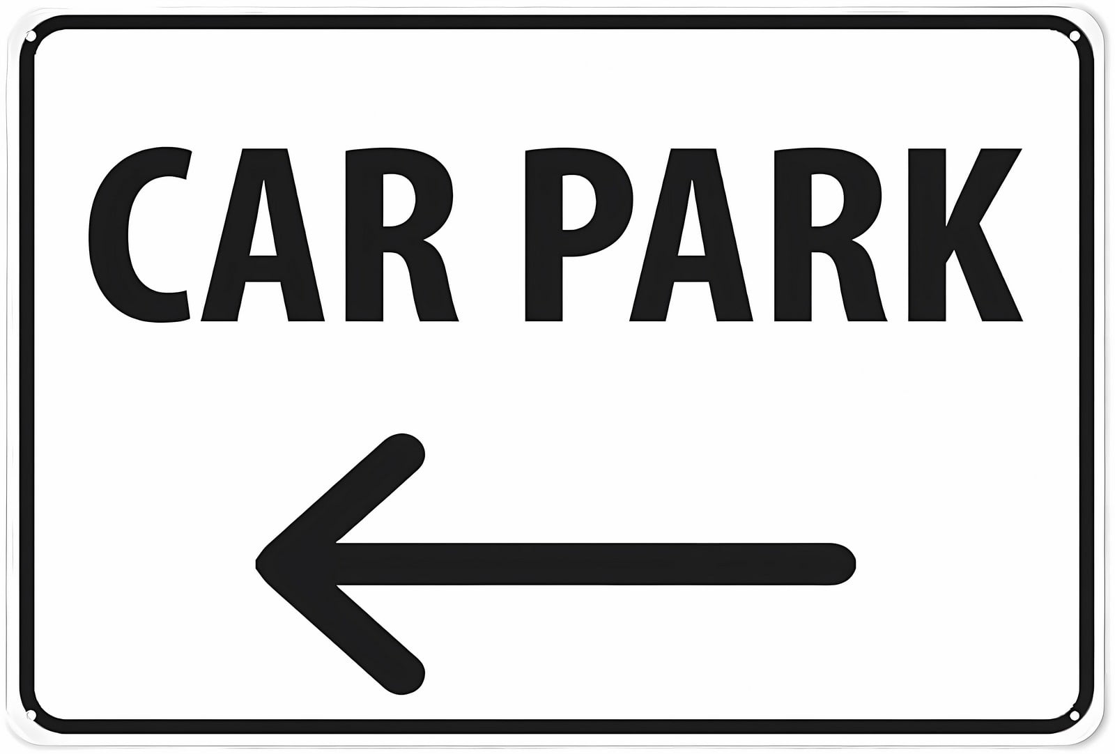 Car Park (Left Arrow) Rust-Free Aluminum Sign 12 x 8 Inches - UV ...