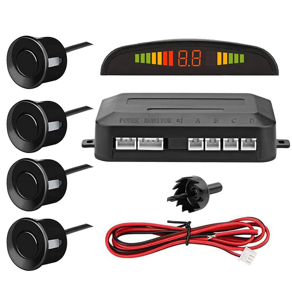 Car Parking Sensor - Car Auto Vehicle Visual Reverse Backup Radar System with 4 Parking Sensors ...