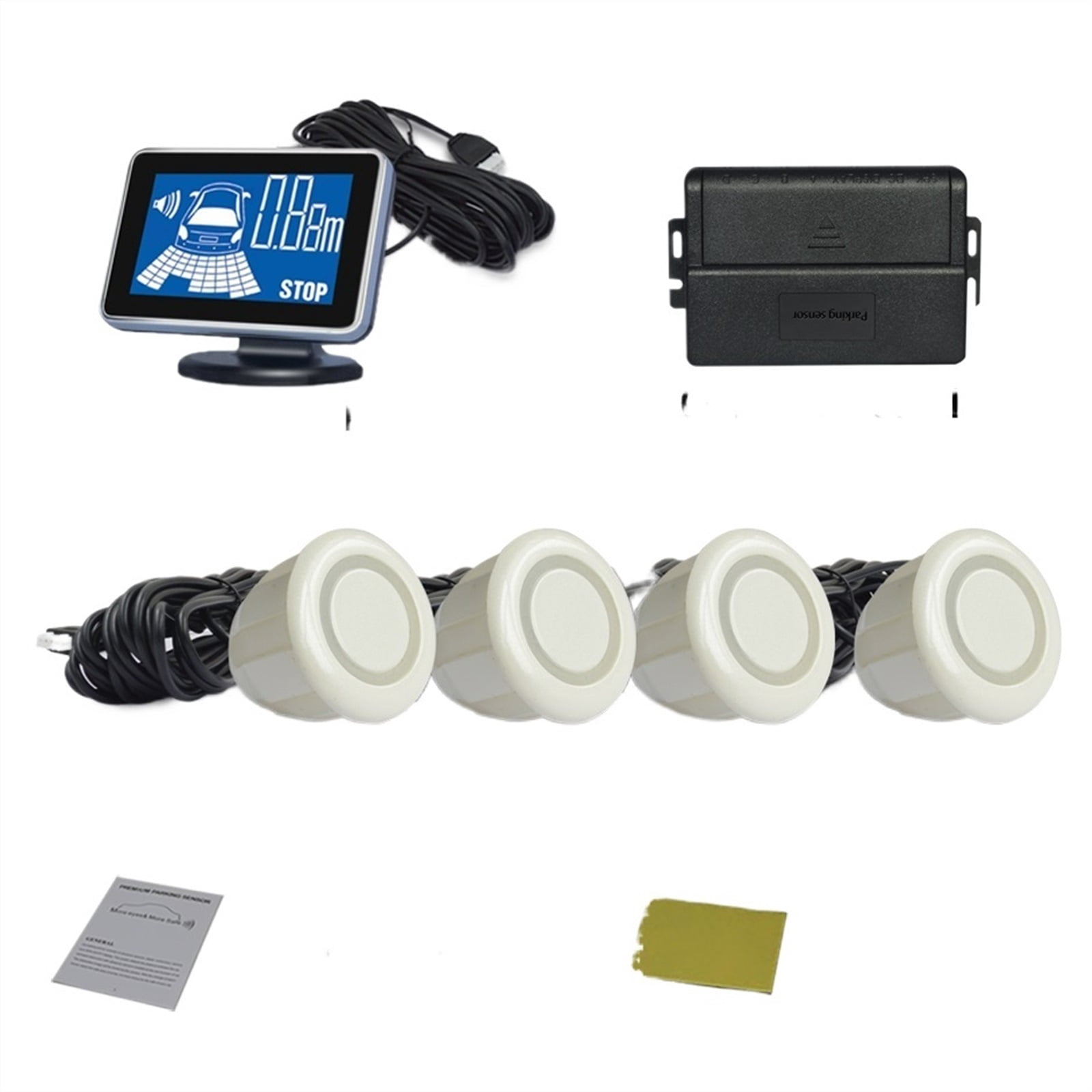 Car Parking Sensor Backup Radar Kit With 4 Park Sensors LCD Display ...