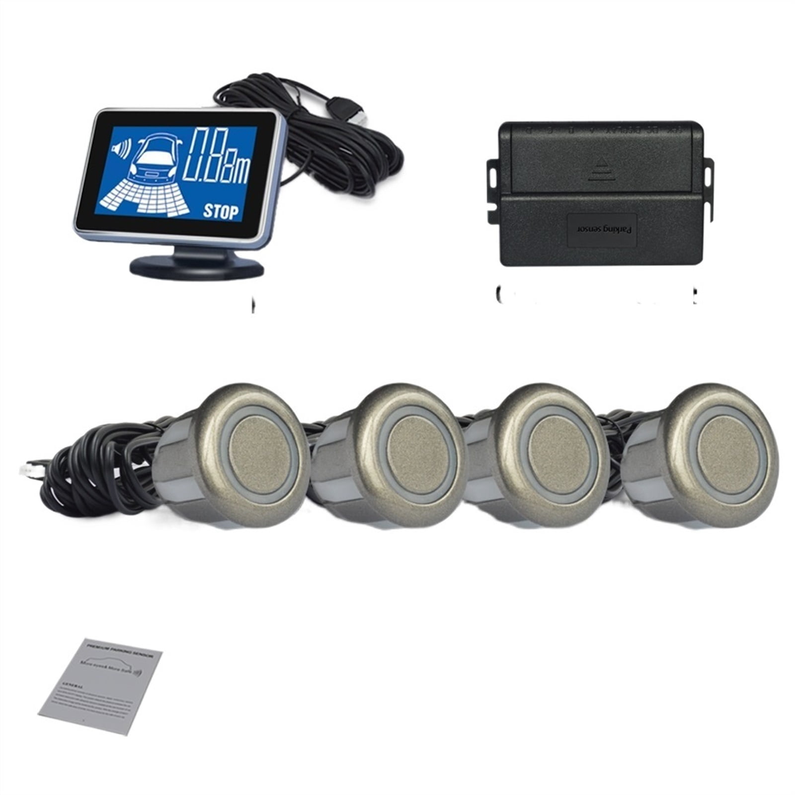 Car Parking Sensor Backup Radar Kit With 4 Park Sensors LCD Display ...