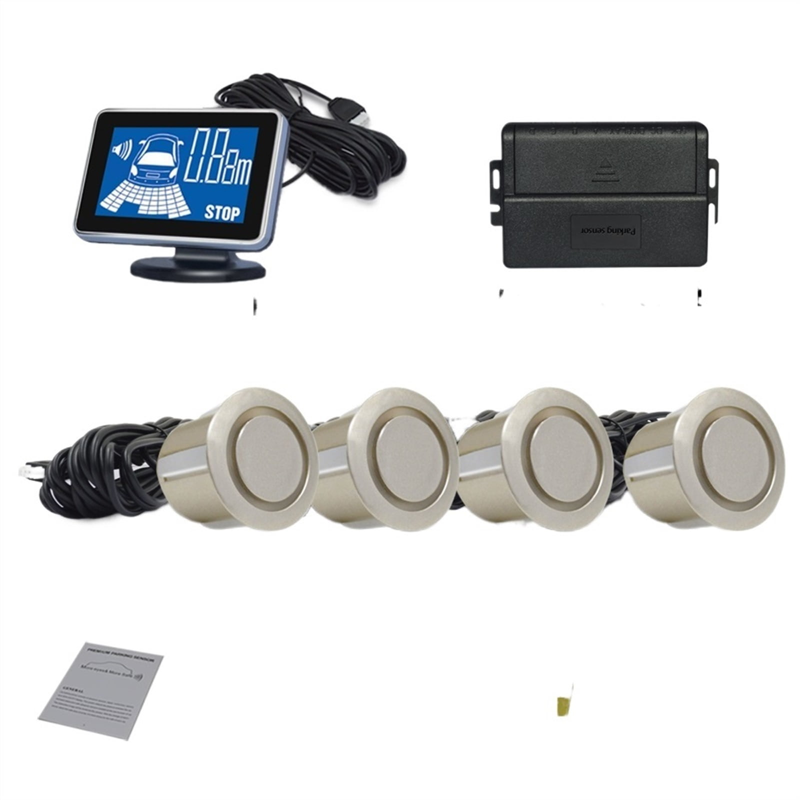 Car Parking Sensor Backup Radar Kit With 4 Park Sensors LCD Display ...