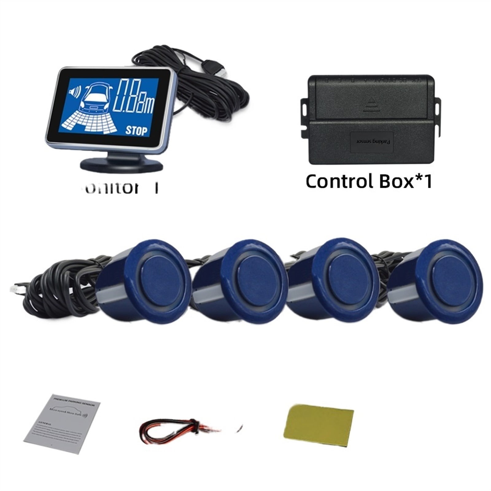 Car Parking Sensor Backup Radar Kit With 4 Park Sensors LCD Display ...