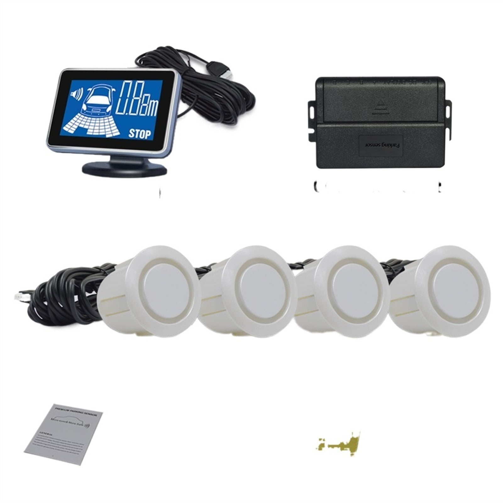 Car Parking Sensor Backup Radar Kit With 4 Park Sensors LCD Display ...