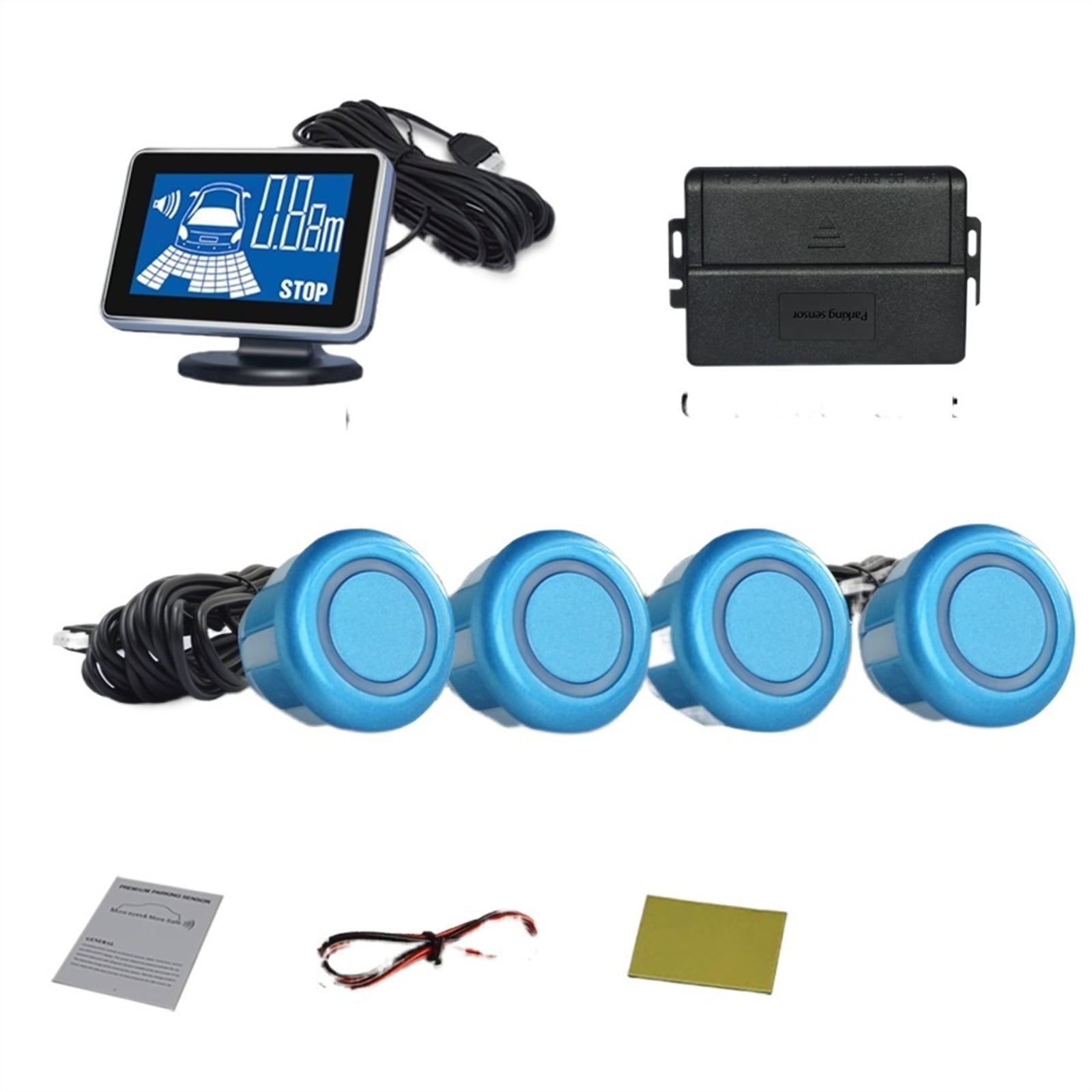 Car Parking Sensor Backup Radar Kit With 4 Park Sensors LCD Display ...