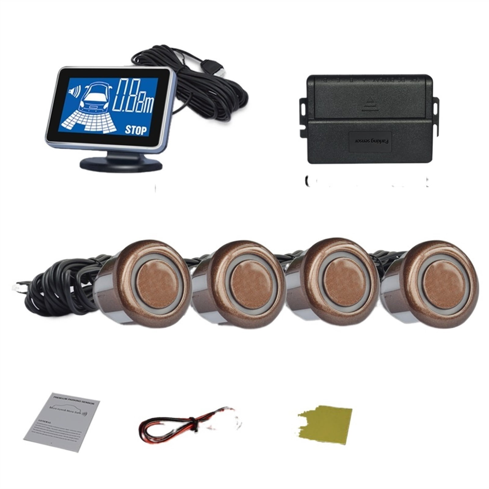 Car Parking Sensor Backup Radar Kit With 4 Park Sensors LCD Display ...
