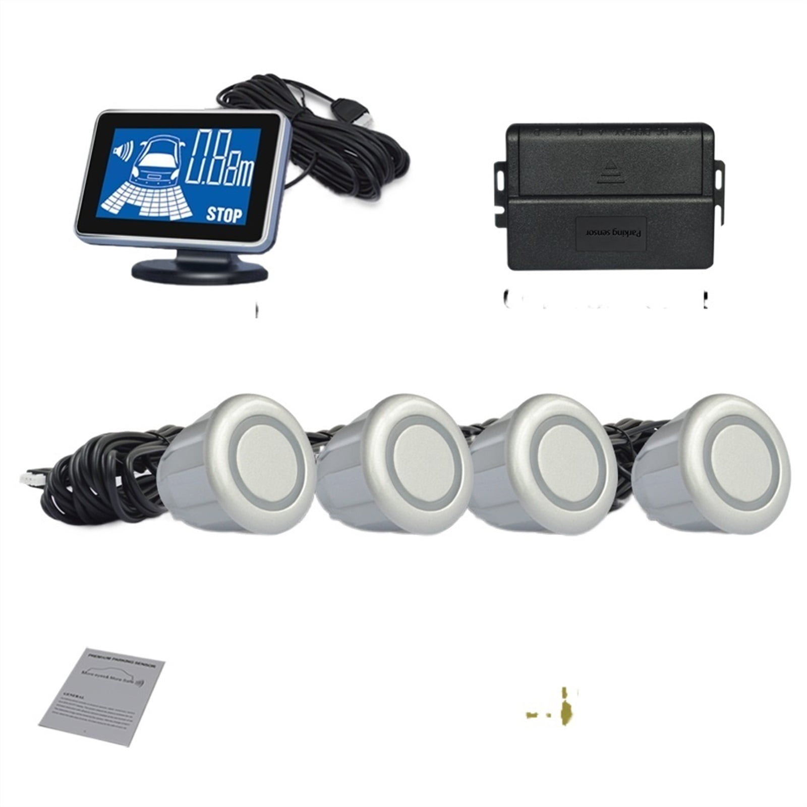 Car Parking Sensor Backup Radar Kit With 4 Park Sensors LCD Display ...