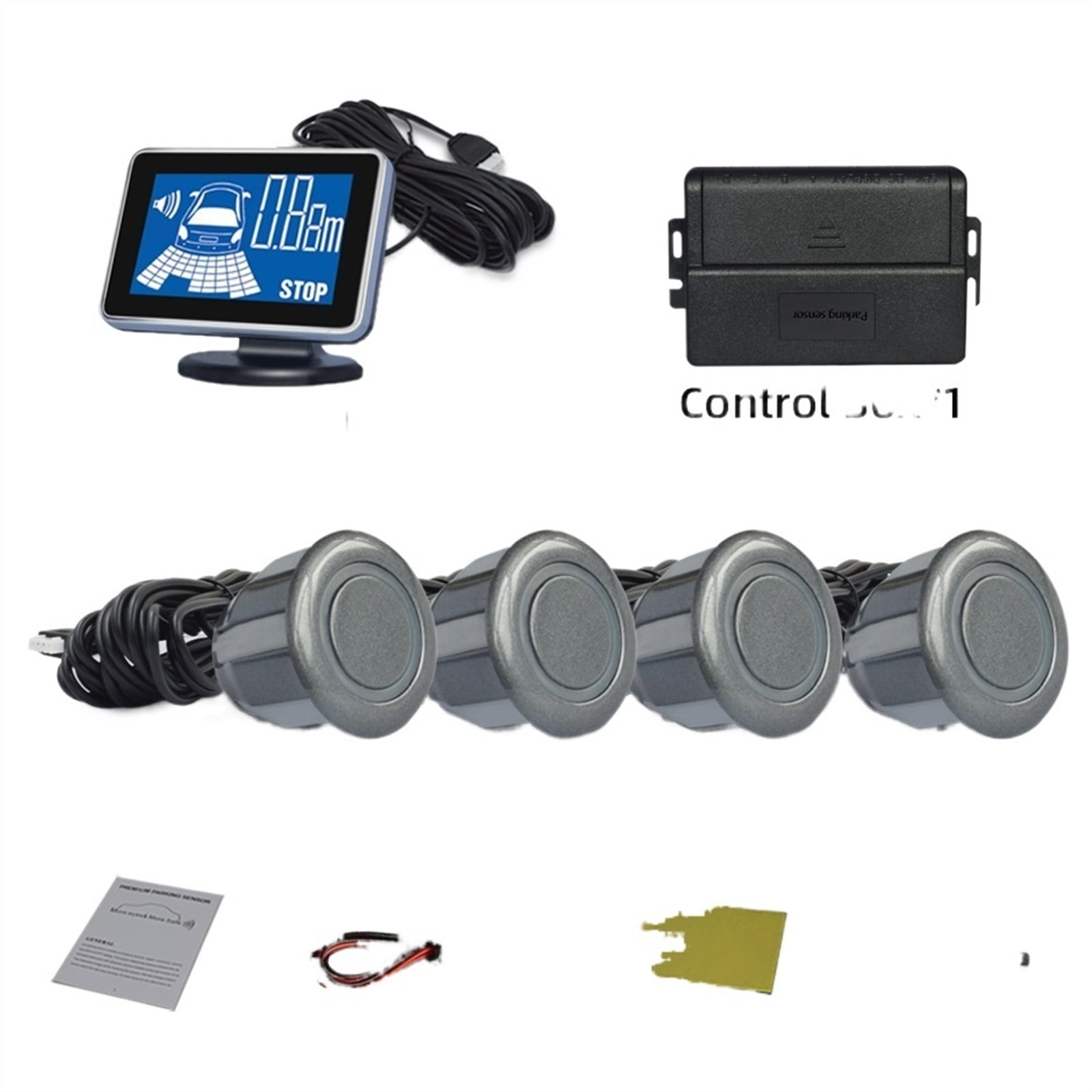 Car Parking Sensor Backup Radar Kit With 4 Park Sensors LCD Display ...