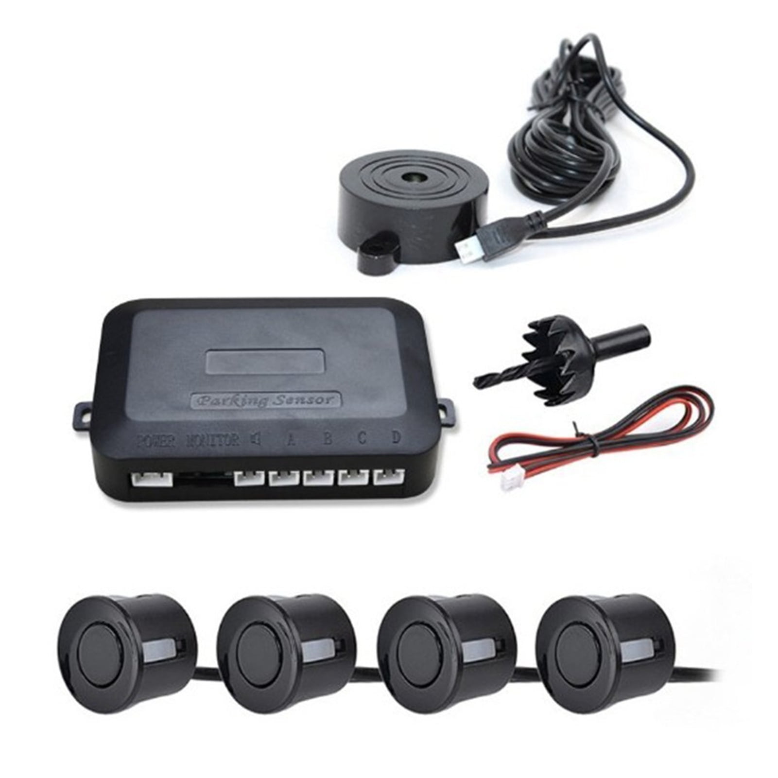 Car Parking Sensor Kit Reverse Backup Radar Alert Indicator Probe ...