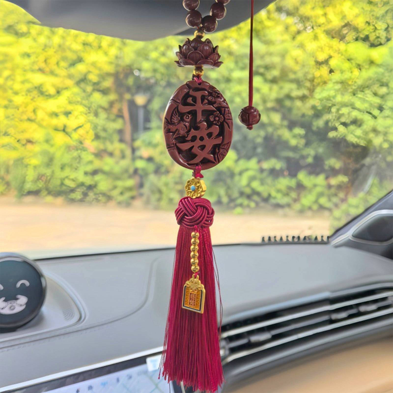 Car Pendant, Rearview Mirror Hanging Decor, Safe Flower Design ...
