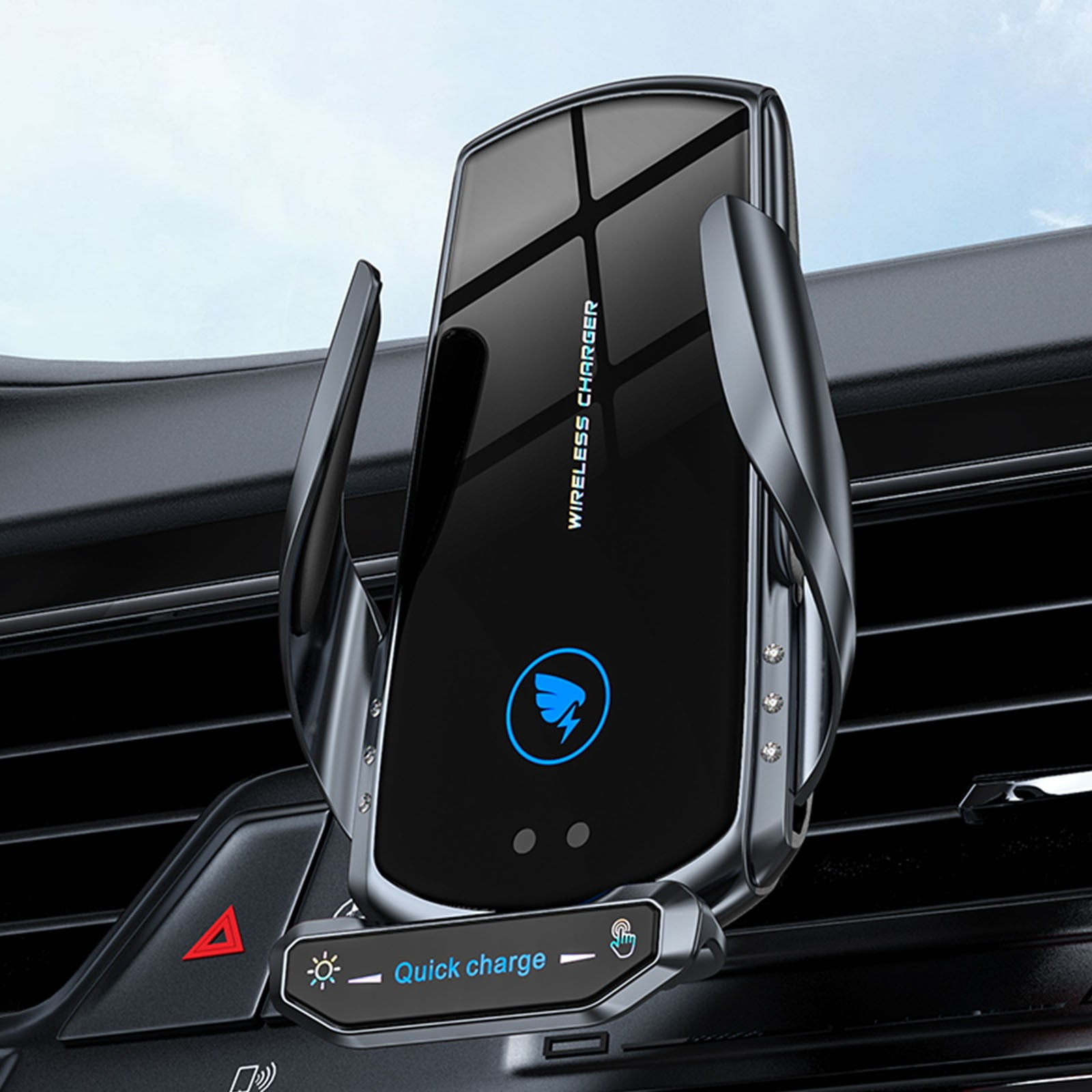 Car Phone Holder Charger,Automatic Clamping Wireless Charger Car Smart ... Car Phone Holder Charger,Automatic Clamping Wireless Charger Car Smart ...