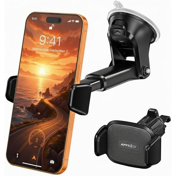 Car Phone Holder Mount - 3-in-1 Dashboard Windshield Air Vent - No ...