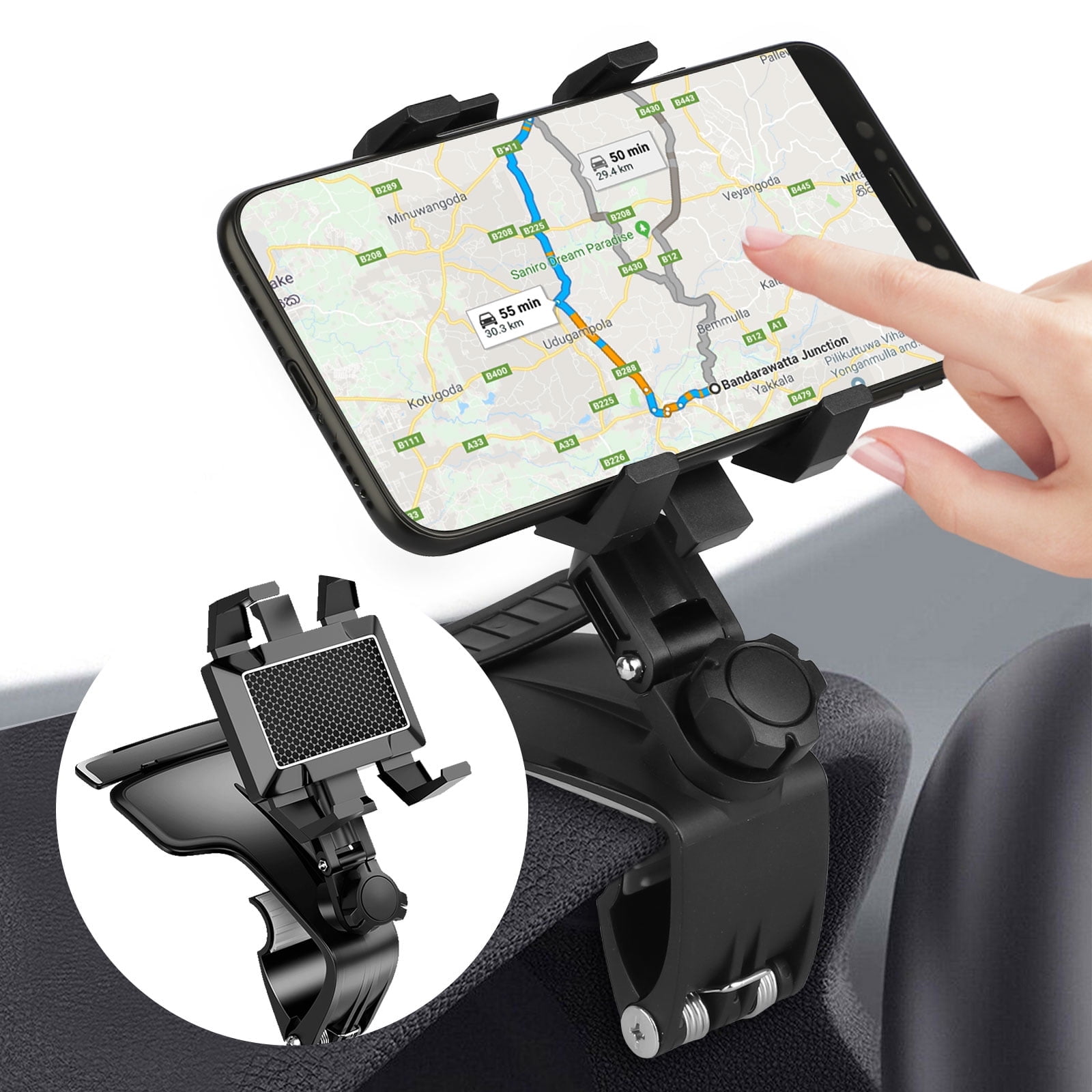 Car Phone Holder Mount, HFDR Dashboard Phone Car Mount, 360 Degree ...