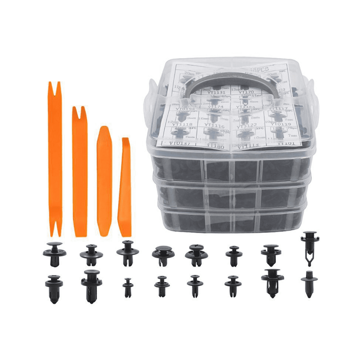 Car Plastic Fastener Clips Set with Box 620 PCS Mixed Auto Body Push ...