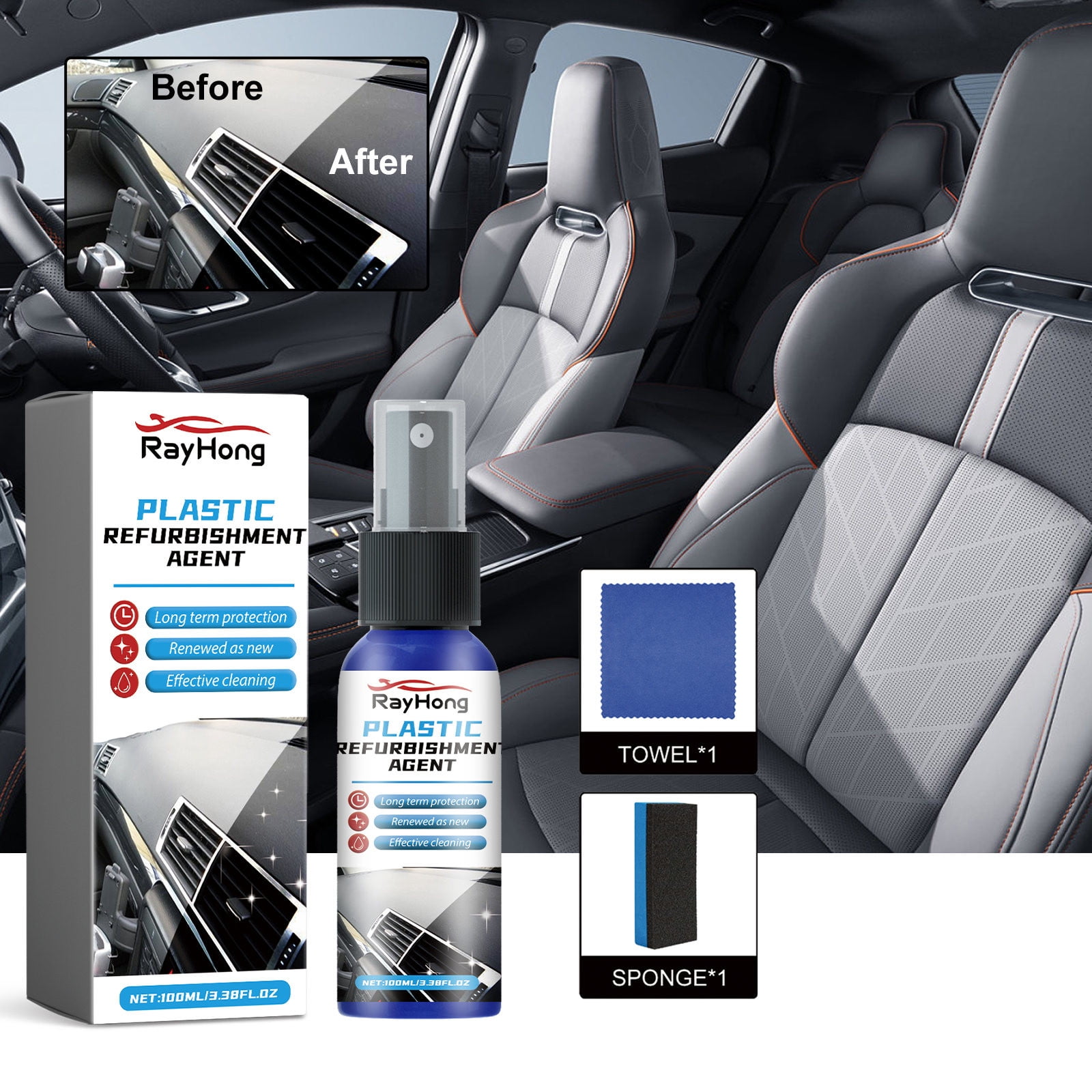 Car Plastic Refurbishment Agent Wax 100ml | Interior Exterior Trim ...