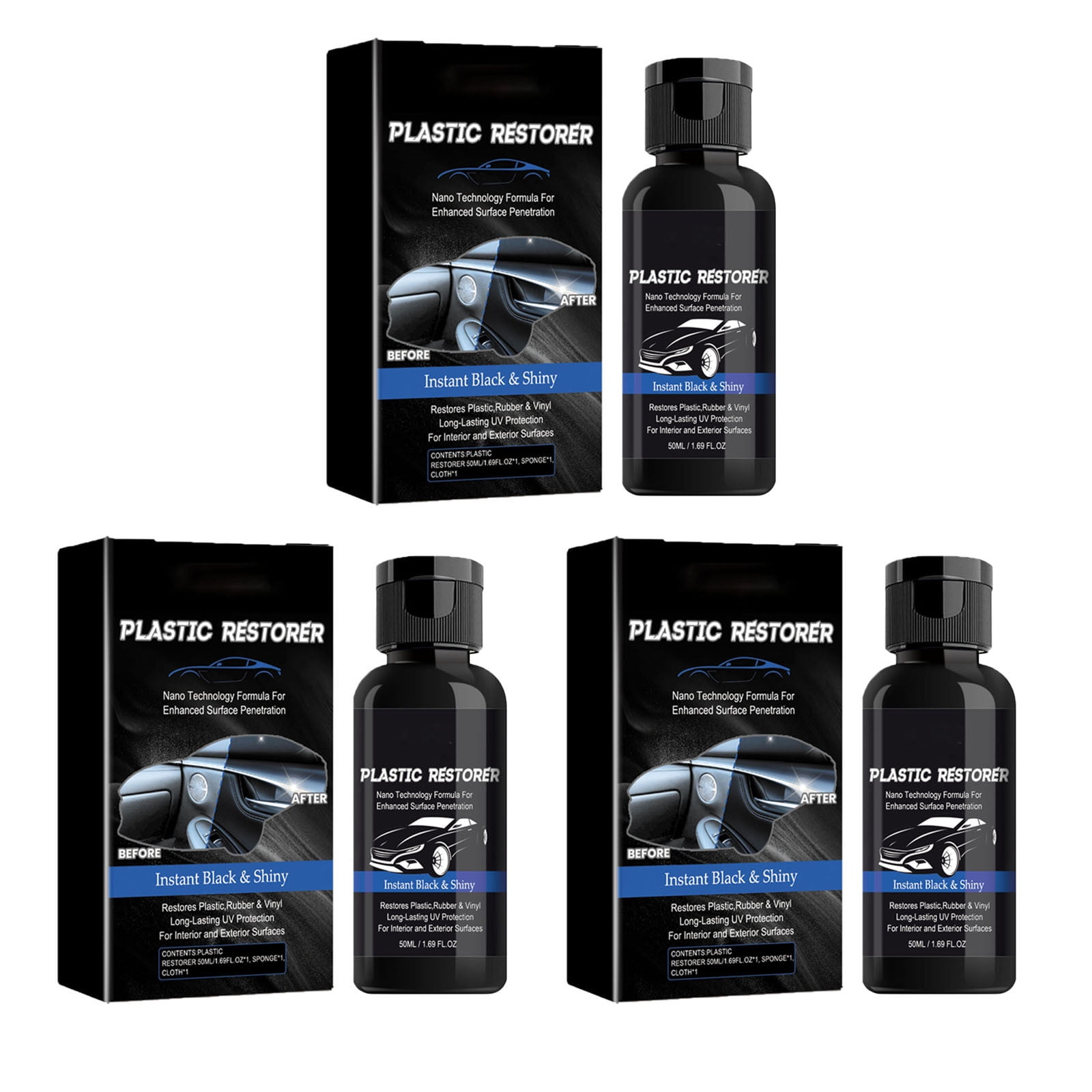 Car Plastic Restorer Back to Black Plastic Revitalizer, 50ml, Restores ...