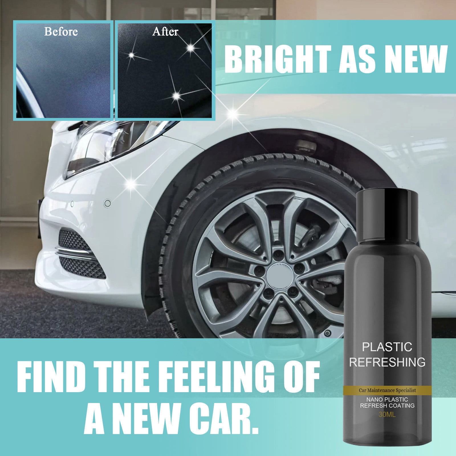 Car Plastic Restorer & Interior Cleaner | Plastic Refreshing Retreading Agent | UV Protection ...