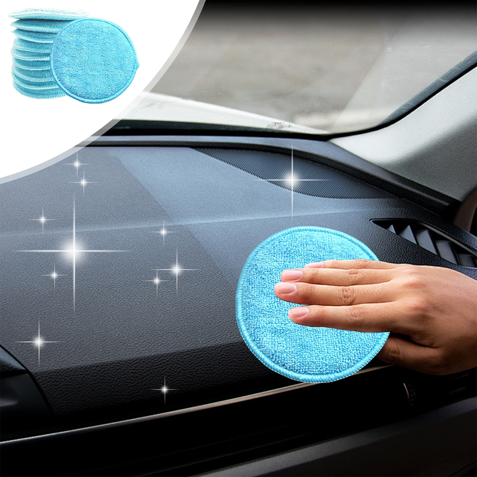 Car Polishing Sponge 5 Inch Microfiber Waxing Block | Blue | Polyester ...