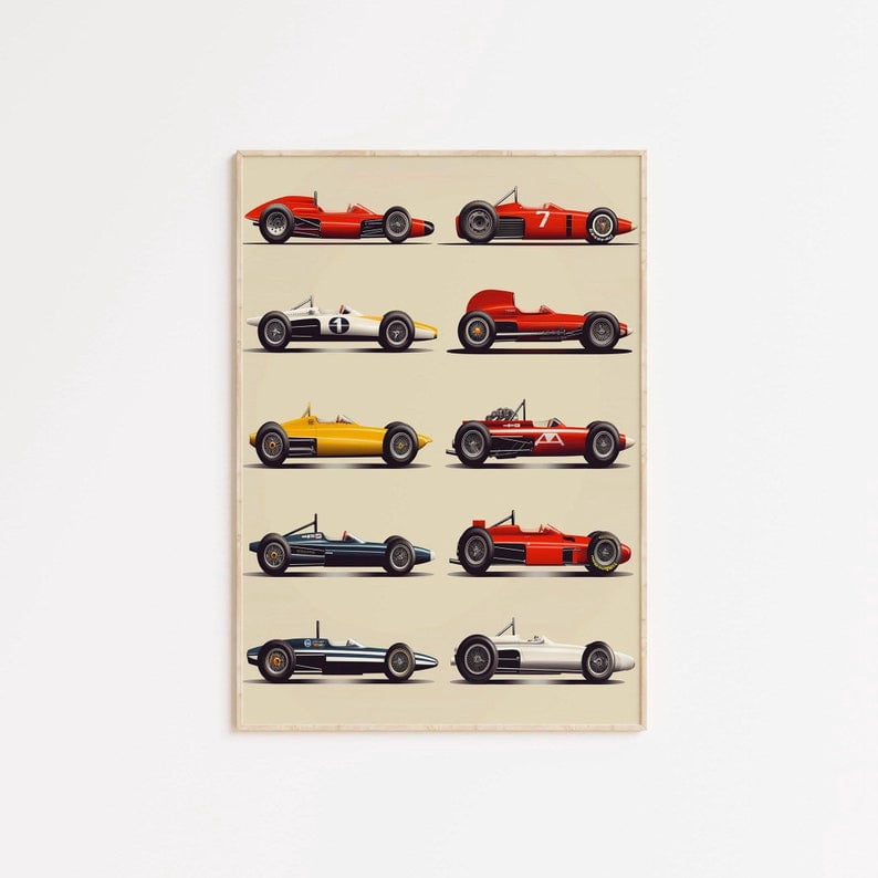Car Poster For Boys With F1 Wall Art Aesthetic Downloadable Print For ...