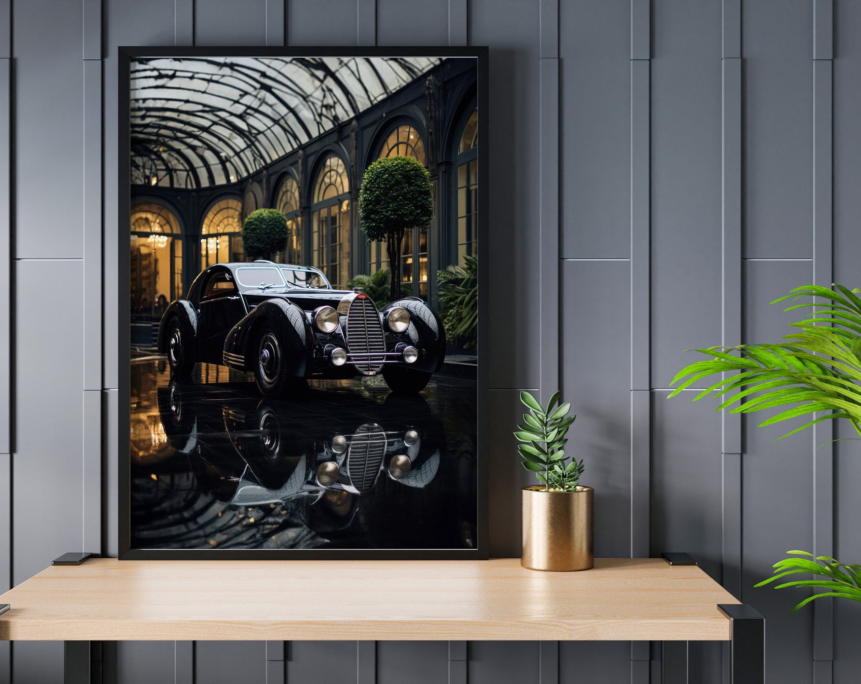 Car Poster Bugatti Type 57 SC Atlantic Luxury Car Wall Art Bugatti ...