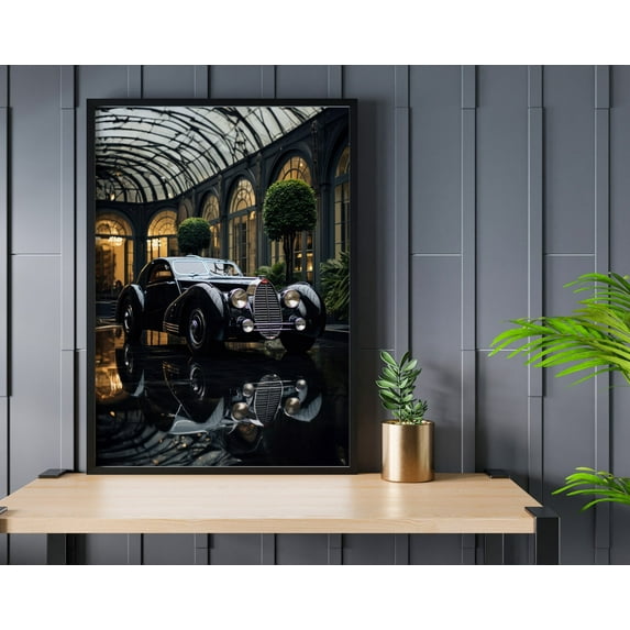 Car Poster Bugatti Type 57 SC Atlantic Luxury Car Wall Art Bugatti ...
