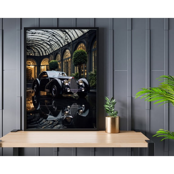 Car Poster Bugatti Type 57 Sc Atlantic Luxury Car Wall Art Bugatti ...
