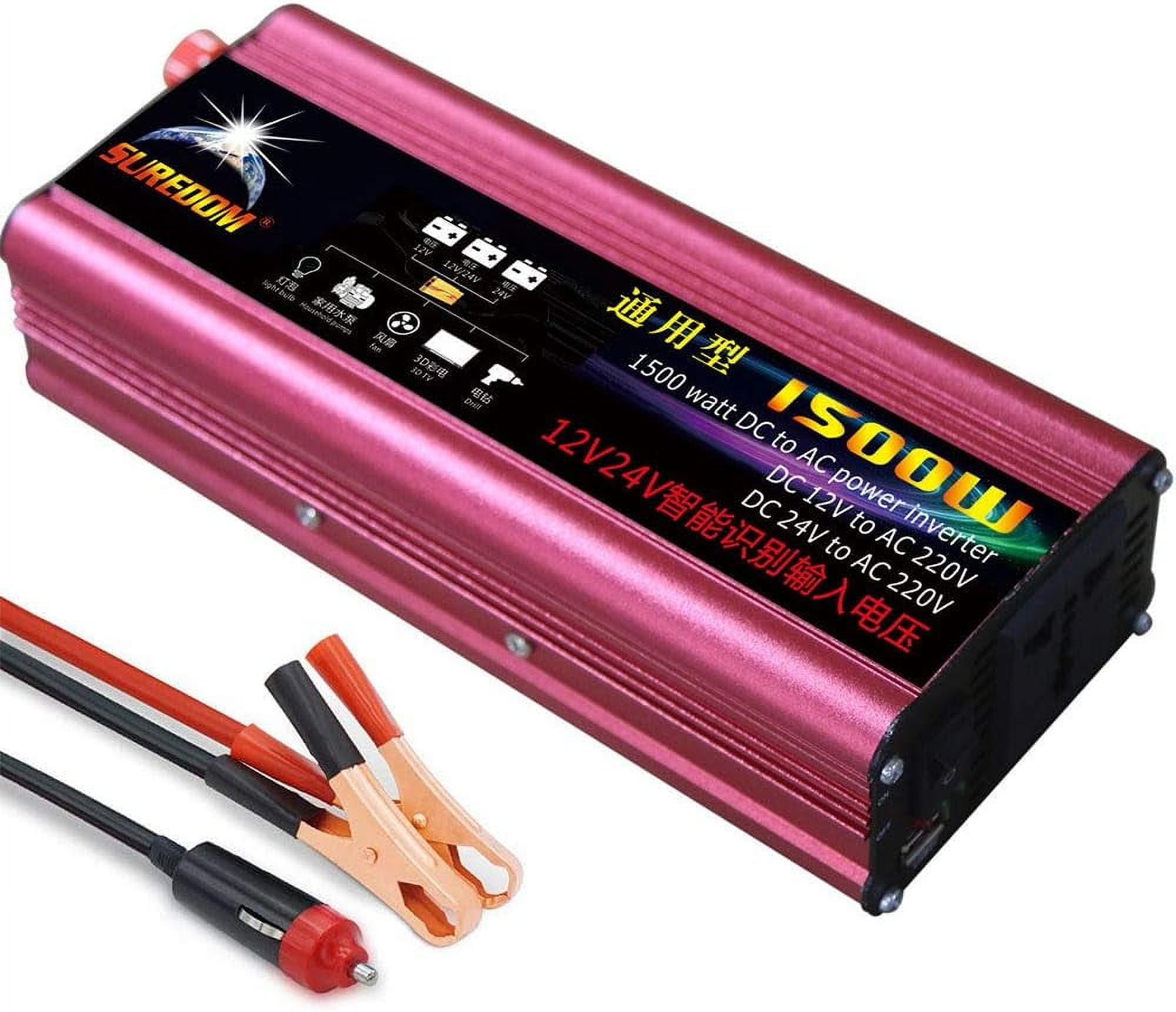 Car Power Inverter 1000W Invertor 12V DC to 110V/240V AC Car Converter ...