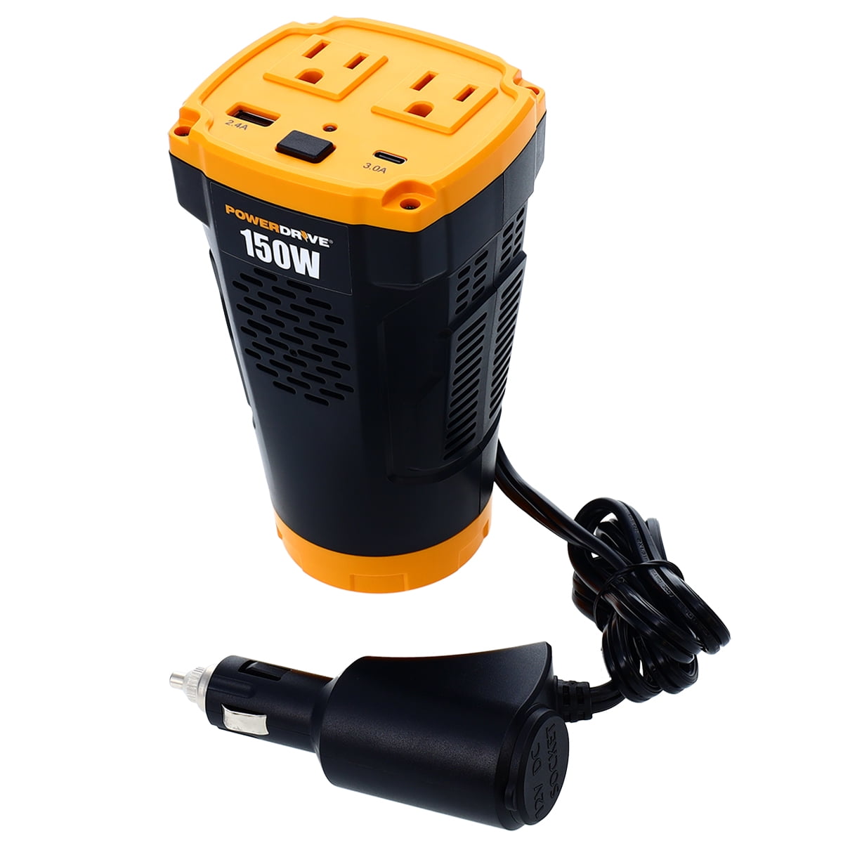 Car Power Inverter 150W Cup Holder 12v DC to 110v AC with 2 Outlets 2 ...