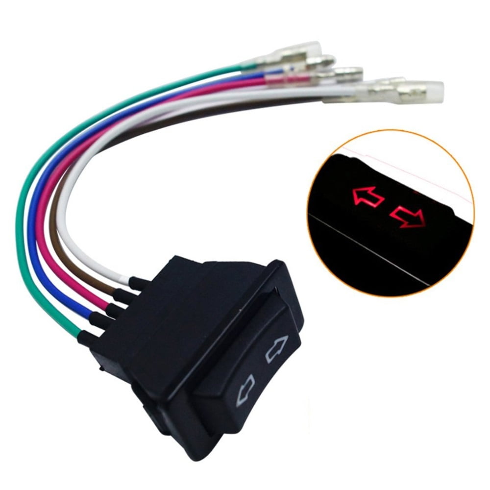 Car Power Window Switch 5-Pin/Wire Arrows UP/DOWN Red LED Light ...