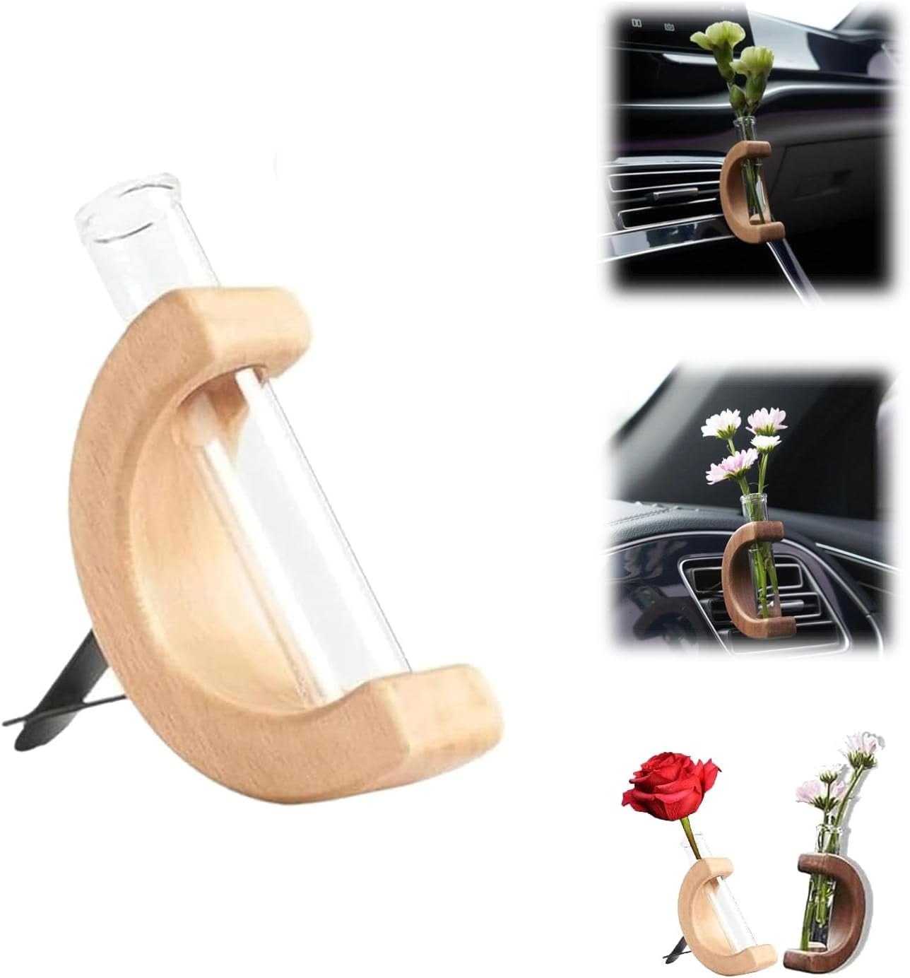 Car Propagation Vase Vent Clip, Cars Air Vent Flower Vas Clip, Car Vent ...