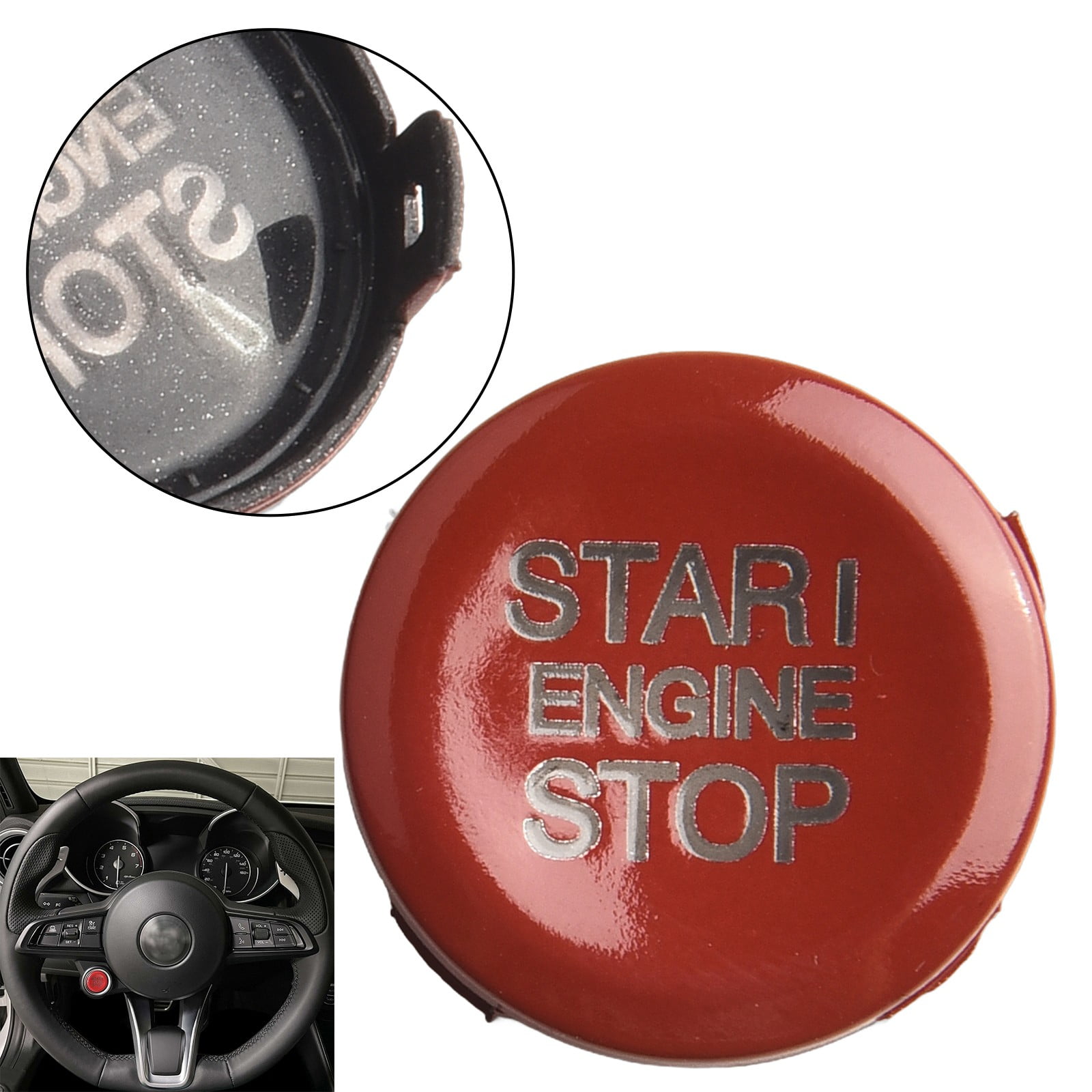 Car Push Start Stop Button Cover for Romeo for Stelvio 17-19 Interior ...